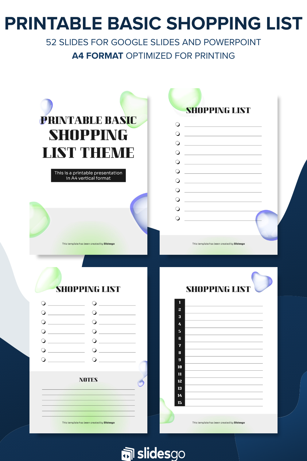 Printable Basic Shopping List Theme | Google Slides & PPT