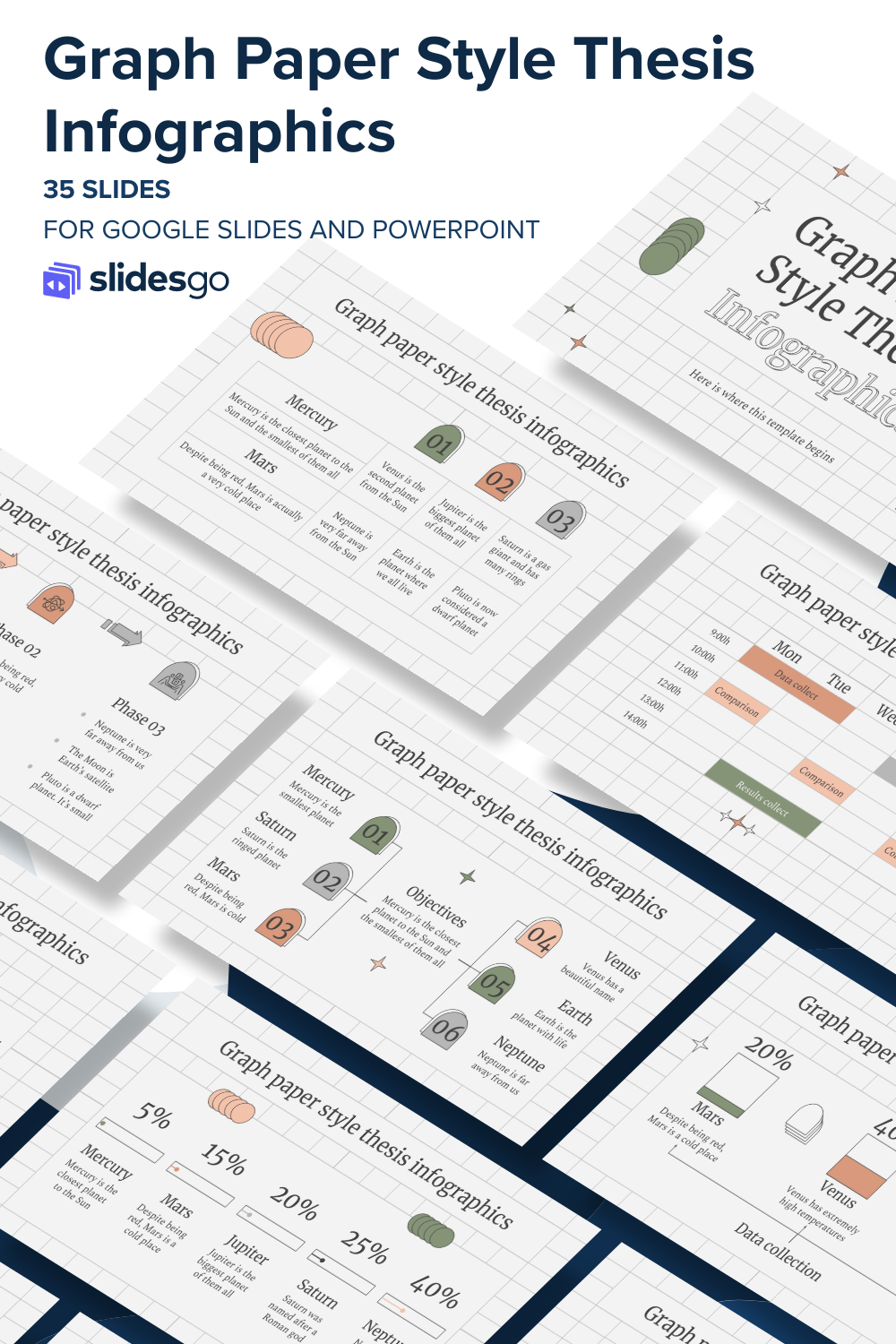 Graph Paper Style Thesis Infographics | Google Slides & PPT