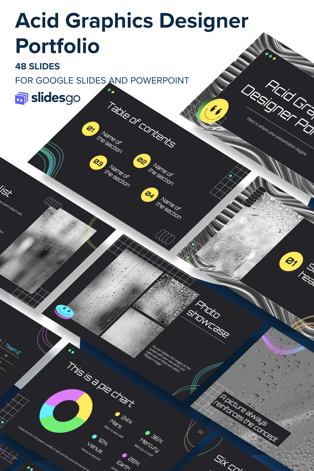 Acid Graphics Designer Portfolio | Google Slides & PPT