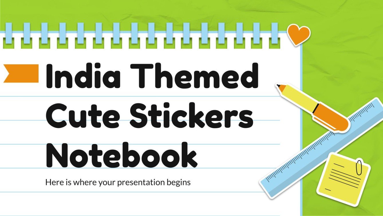 India Themed Cute Stickers Notebook for Elementary