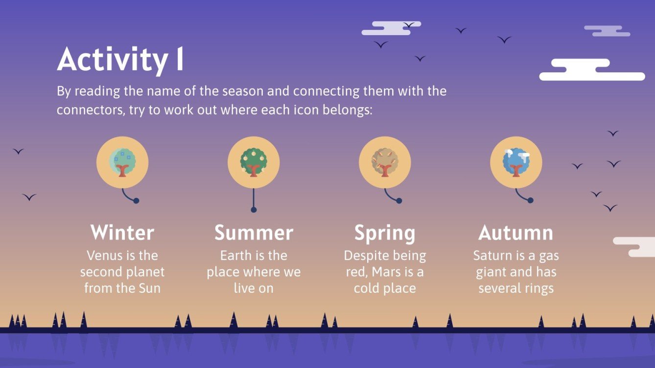Estaciones del año: lección y actividades para primaria