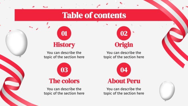 Realistic Flag of Peru Minitheme | Google Slides & PPT