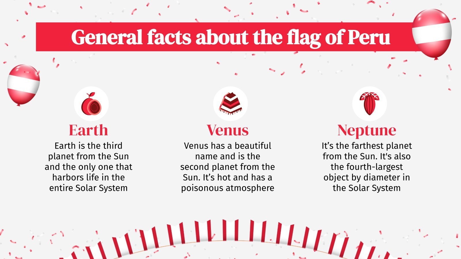 Realistic Flag of Peru Minitheme | Google Slides & PPT