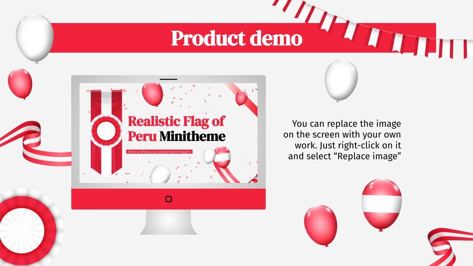 Realistic Flag of Peru Minitheme | Google Slides & PPT