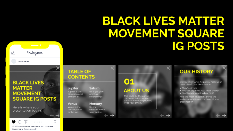 Black Lives Matter Movement IG Posts | Google Slides & PPT
