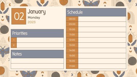 Boho Style Daily Planner 2023 | Google Slides & PowerPoint