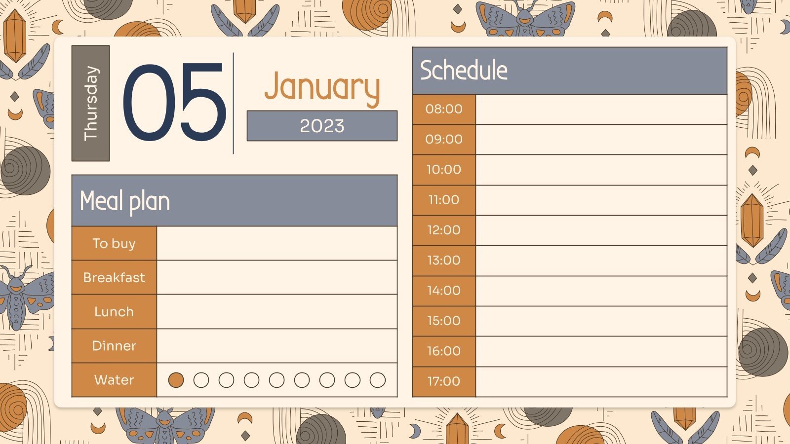 Agenda diaria estilo boho 2023 | Google Slides y PowerPoint