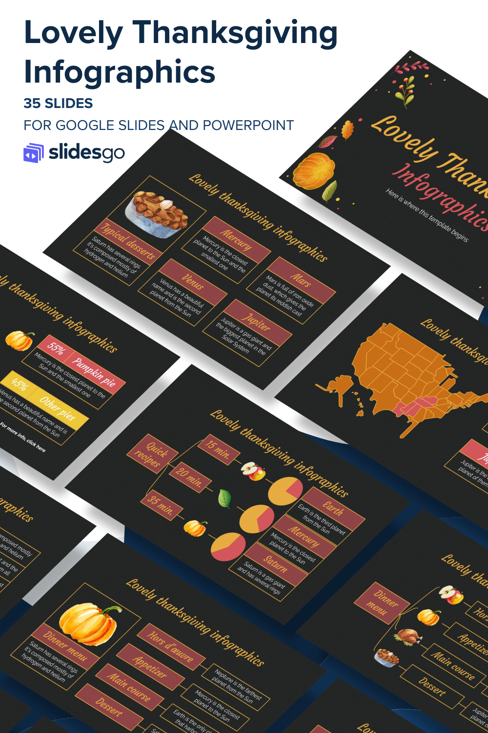 Lovely Thanksgiving Infographics | Google Slides & PPT