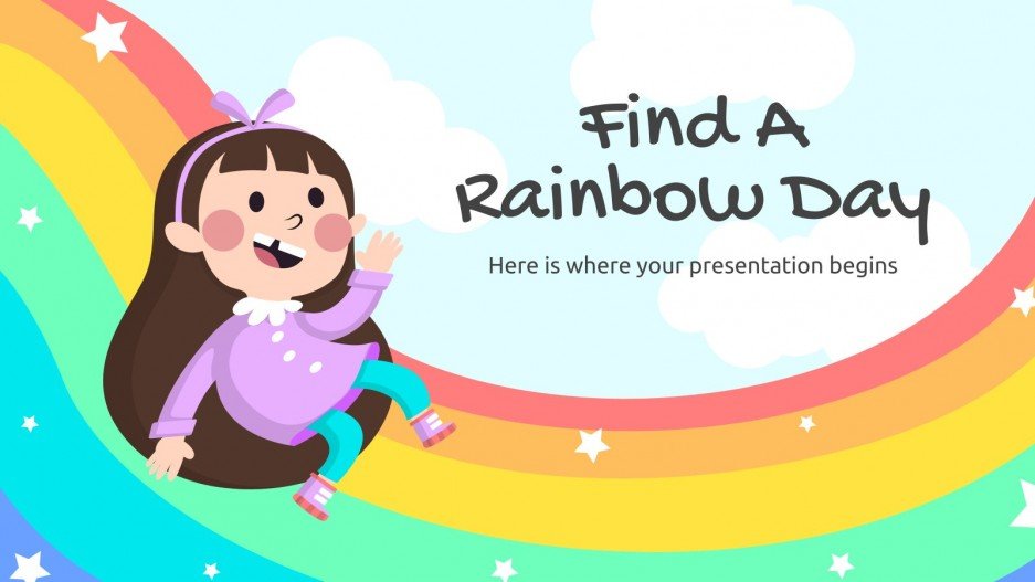 Plantillas gratis de estilo arcoíris para Google Slides y PPT