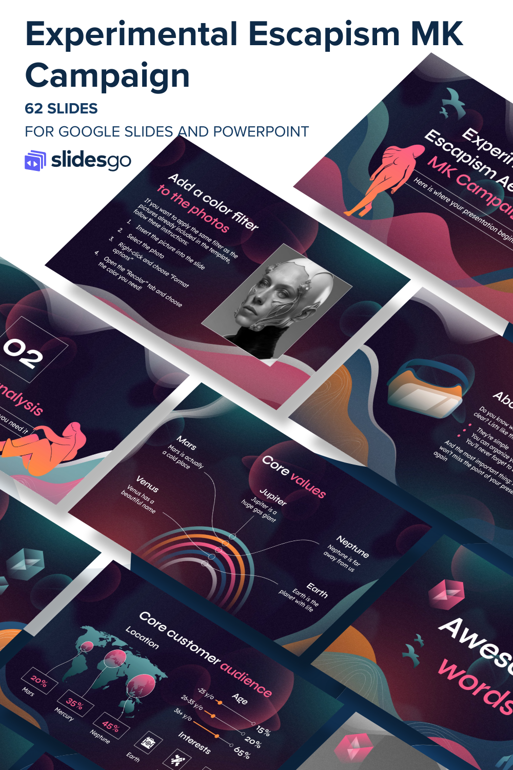 Experimental Escapism Aesthetic MK Campaign | Google Slides