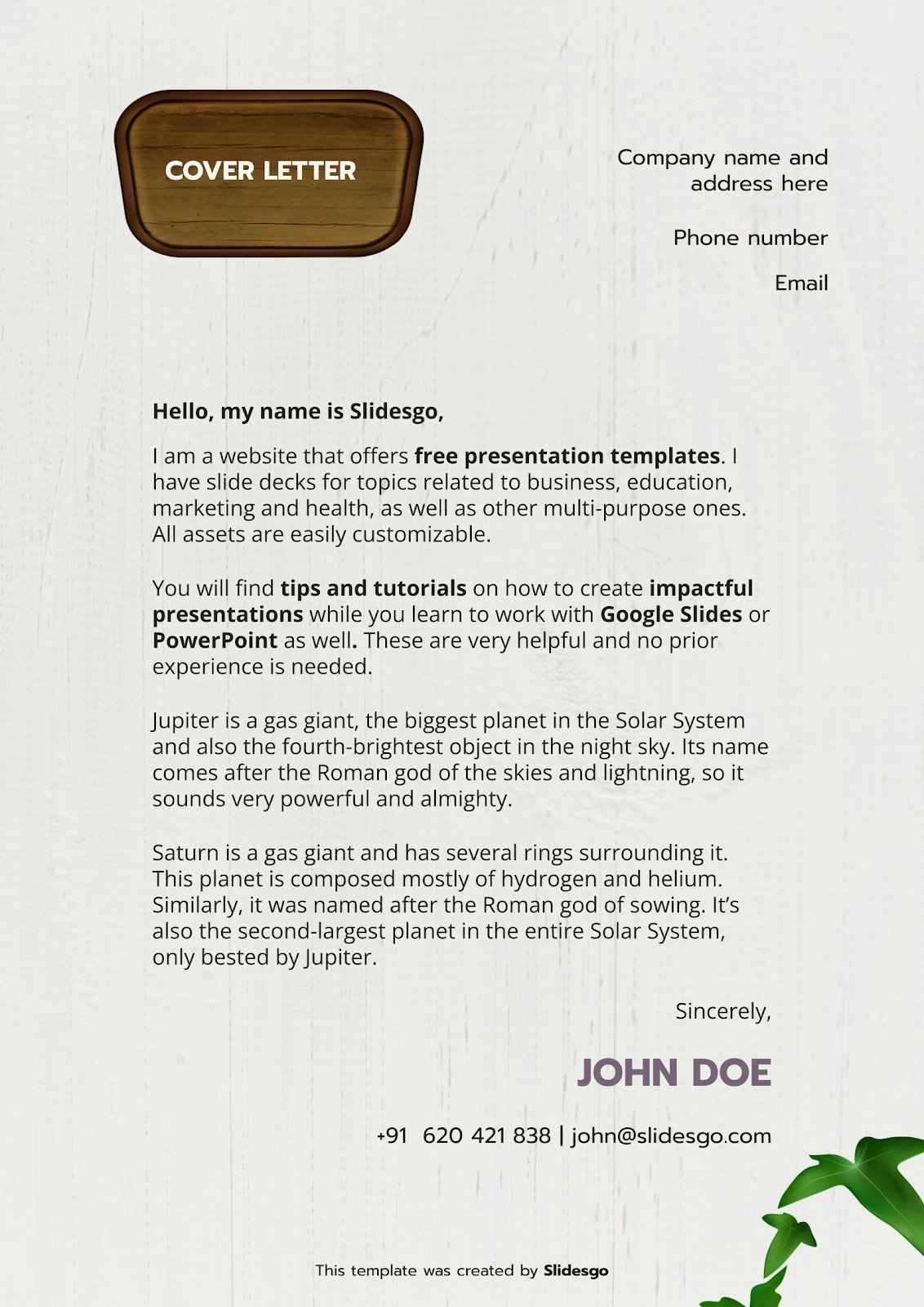 Woodwork Artisan Printable CV | Google Slides & PowerPoint