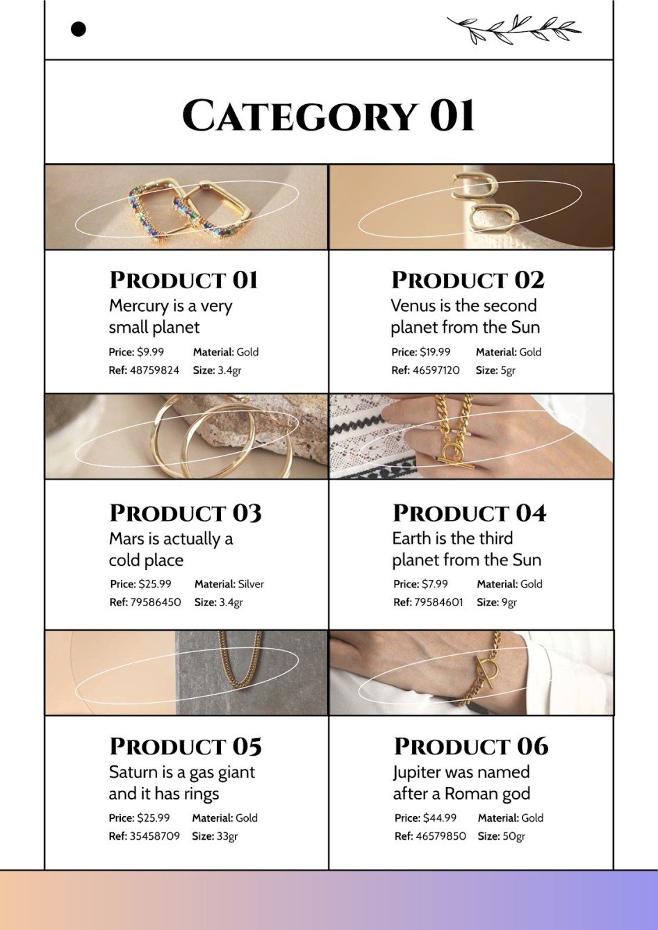 Aesthetic Jewels Catalog | Google Slides and PowerPoint