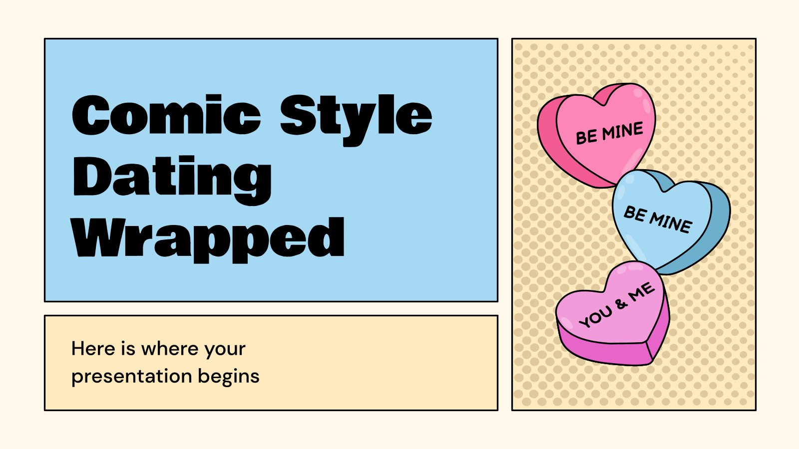 Comic Style Dating Wrapped Google Slides PowerPoint