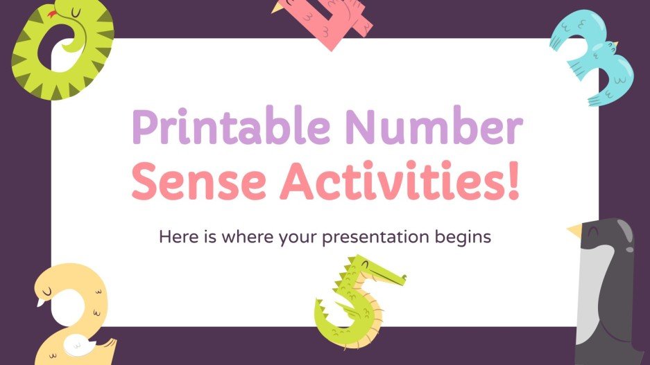 Printable Number Sense Activities Google Slides & PPT template