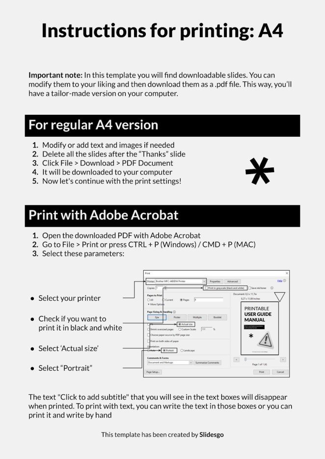 Printable User Guide Manual | Google Slides & PPT