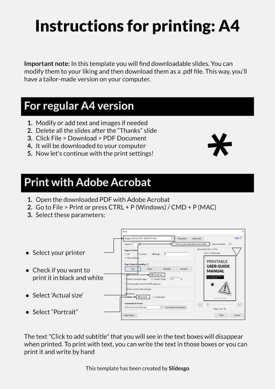 Printable User Guide Manual | Google Slides & PPT