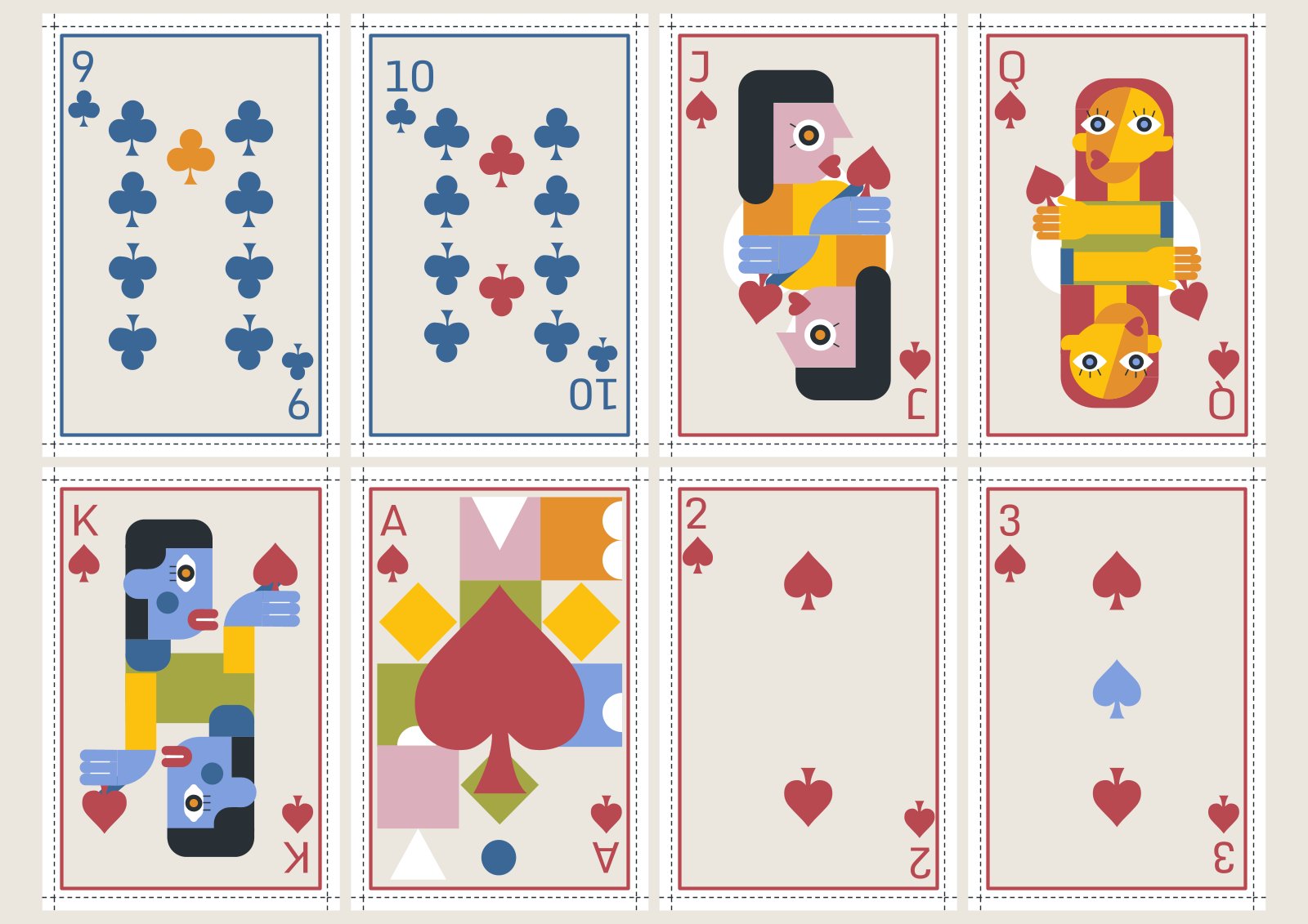 Baralho de cartas imprimível em estilo moderno