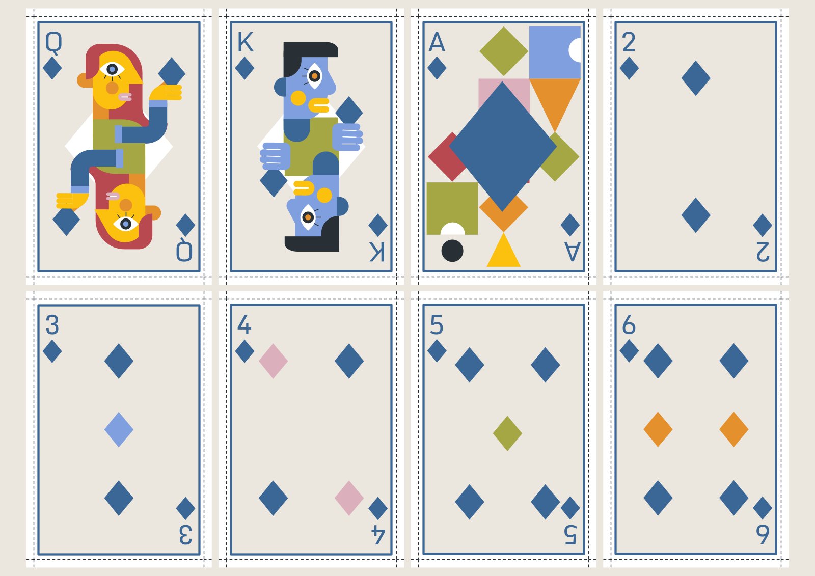 Baralho de cartas imprimível em estilo moderno