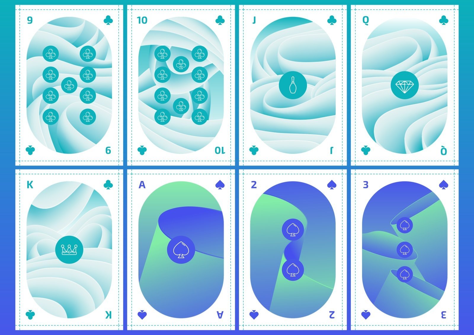 3D Patterns Printable Deck of Playing Cards | Google Slides