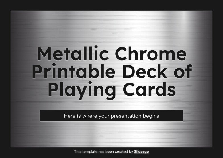 Metallic Printable Deck of Cards | Google Slides & PPT