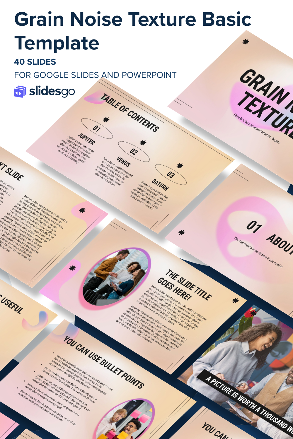 Grain Noise Texture Basic Template | Google Slides & PPT