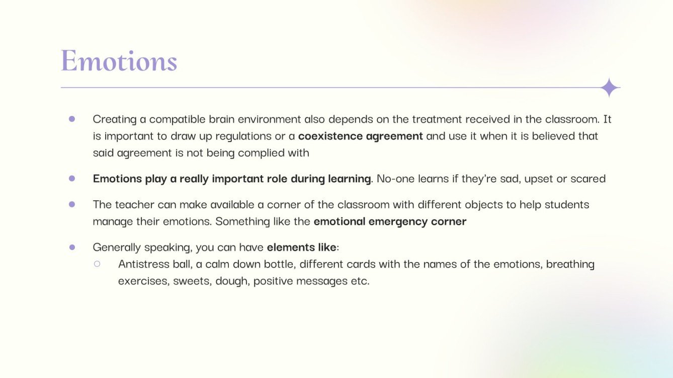 Brain-Compatible Classroom: Physical Environment
