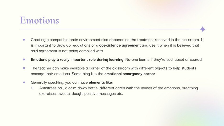 Brain-Compatible Classroom: Physical Environment