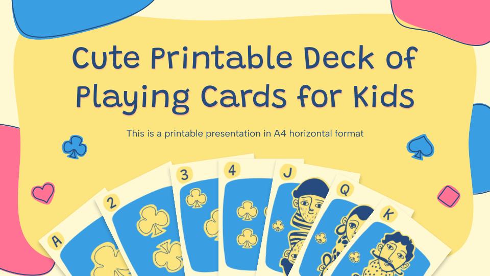Cute Printable Deck of Cards for Kids | Google Slides & PPT