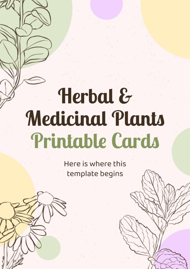 Tarjetas imprimibles de hierbas y plantas medicinales