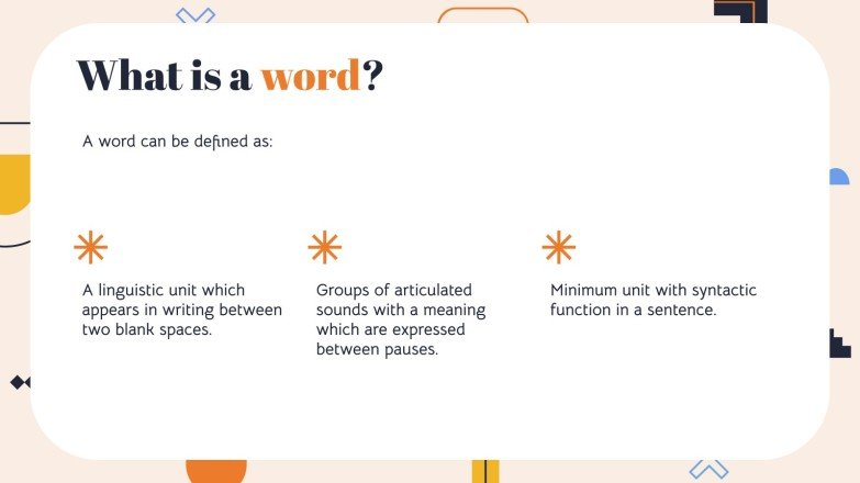 Word Classification: Nouns, Adjectives and Verbs