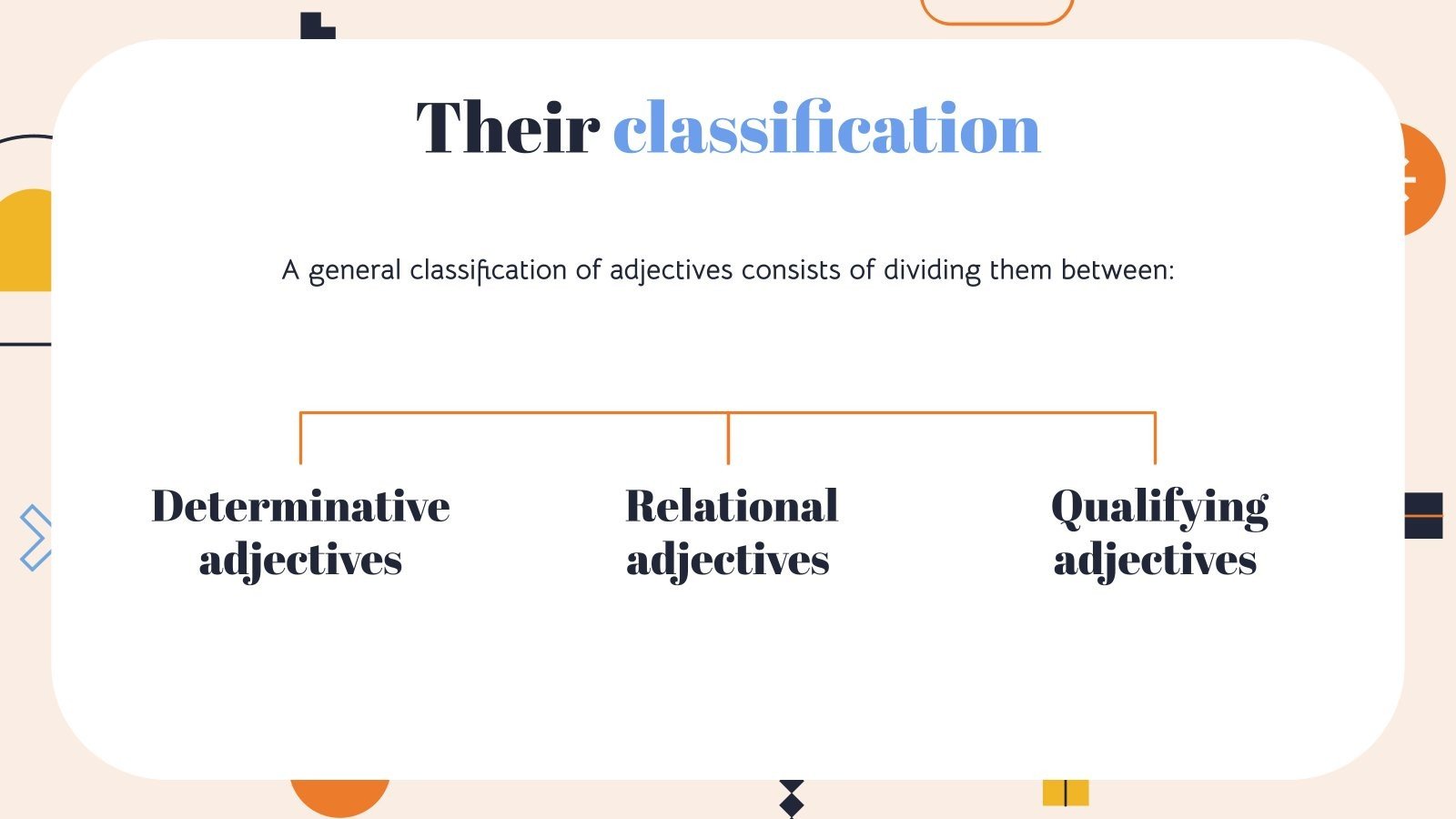 Word Classification: Nouns, Adjectives and Verbs
