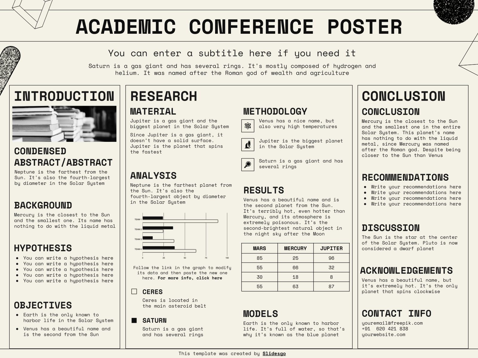 Academic Conference Poster | Google Slides & PPT