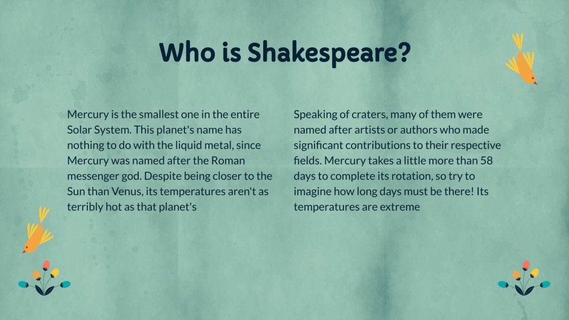 Shakespeare Week School Project | Google Slides & PPT
