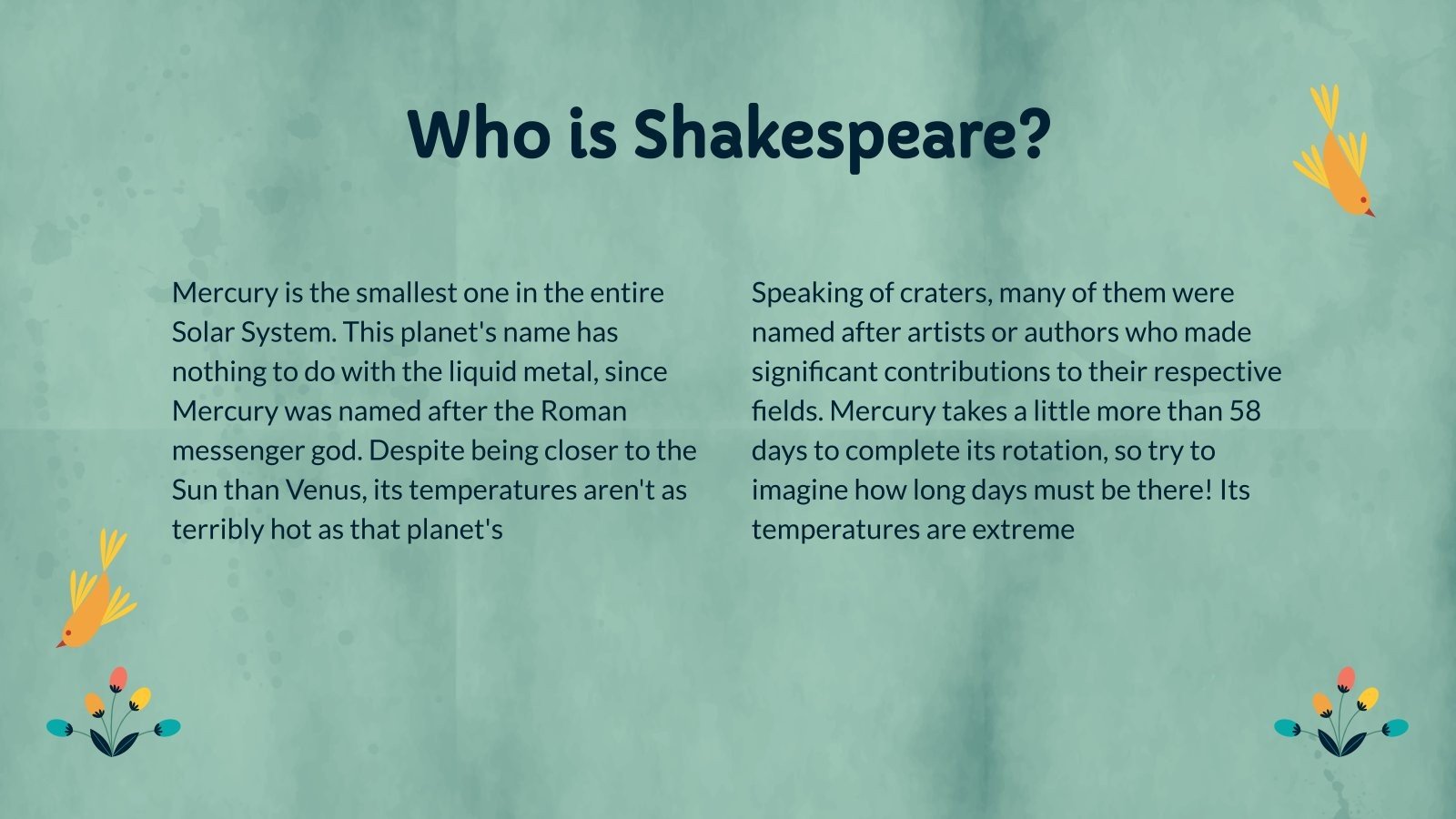 Shakespeare Week School Project | Google Slides & PPT