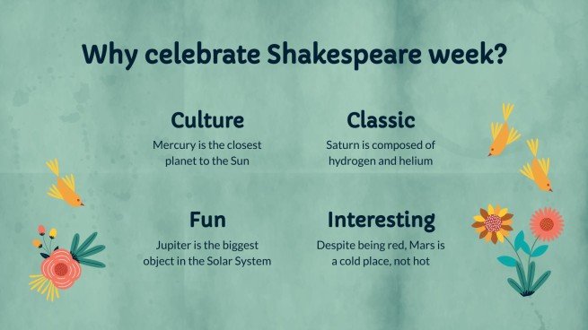Shakespeare Week School Project | Google Slides & PPT