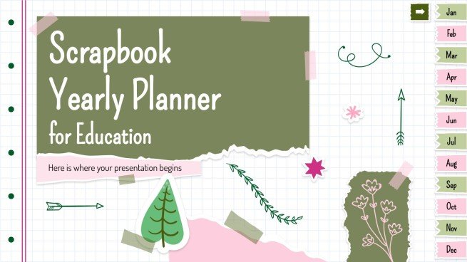 Scrapbook Yearly Planner for Education | Google Slides & PPT