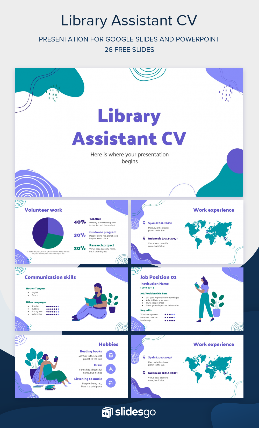 Library Assistant CV | Google Slides & PowerPoint template