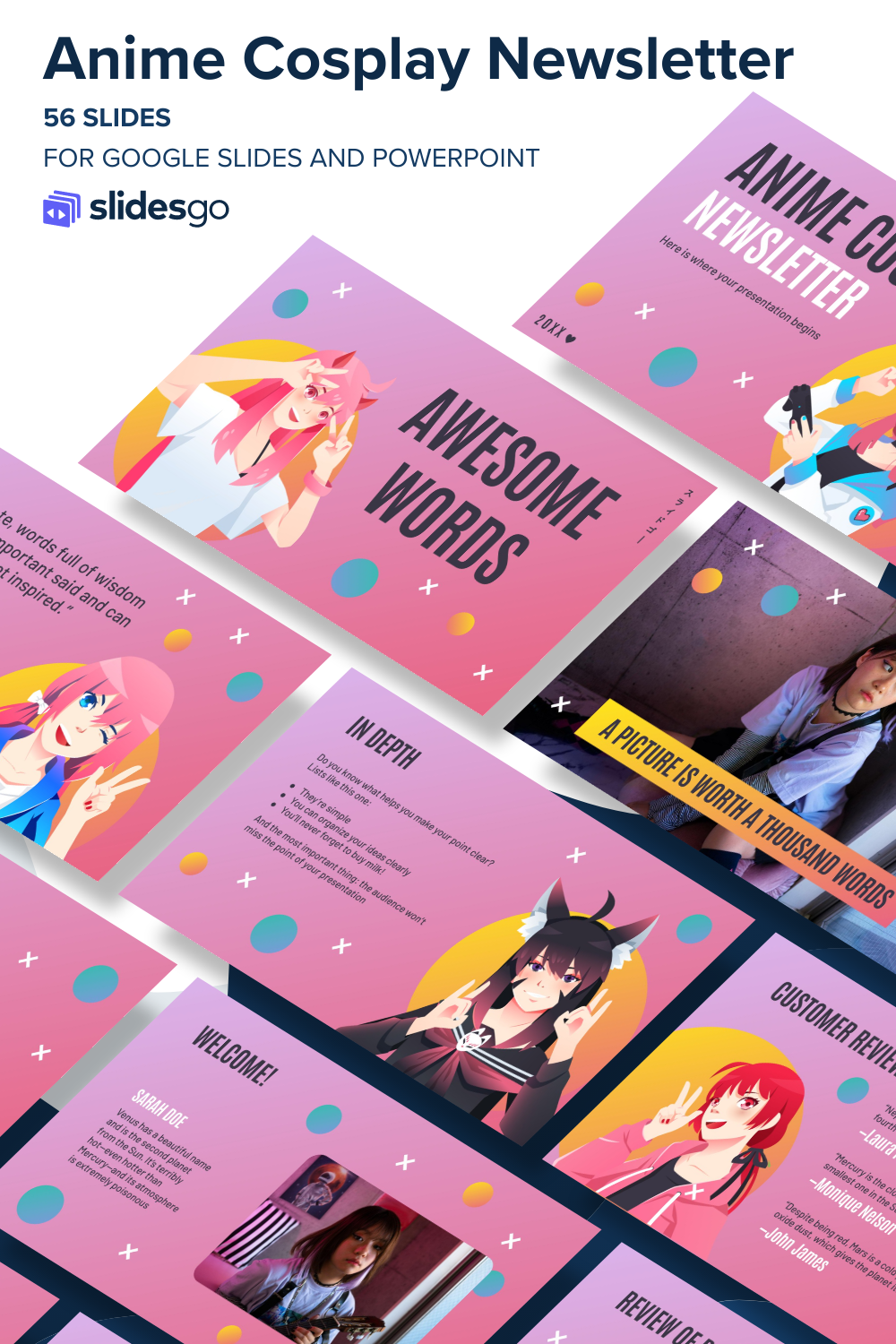 Anime Cosplay Newsletter | Google Slides & PowerPoint