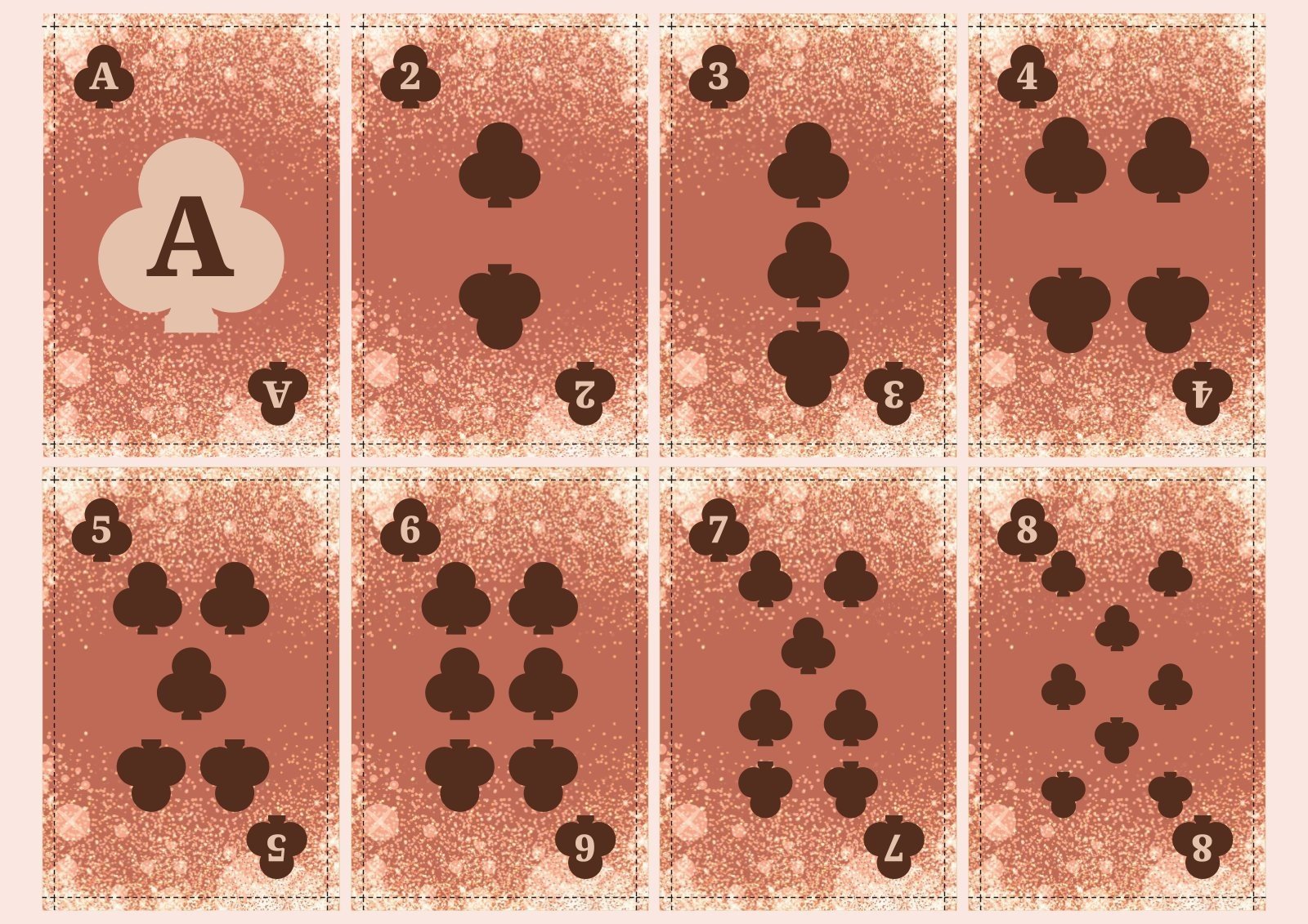 Pastel Glitter Printable Deck of Playing Cards
