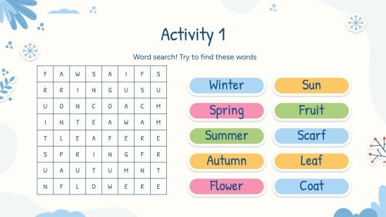 Actividades para preescolar: las cuatro estaciones del año