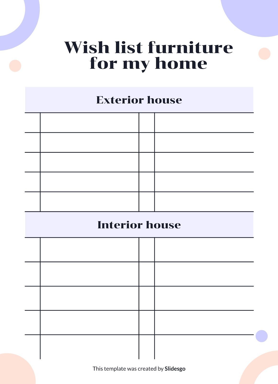 Home Wish List | Google Slides and PowerPoint template