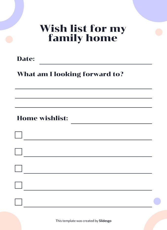 Home Wish List | Google Slides and PowerPoint template