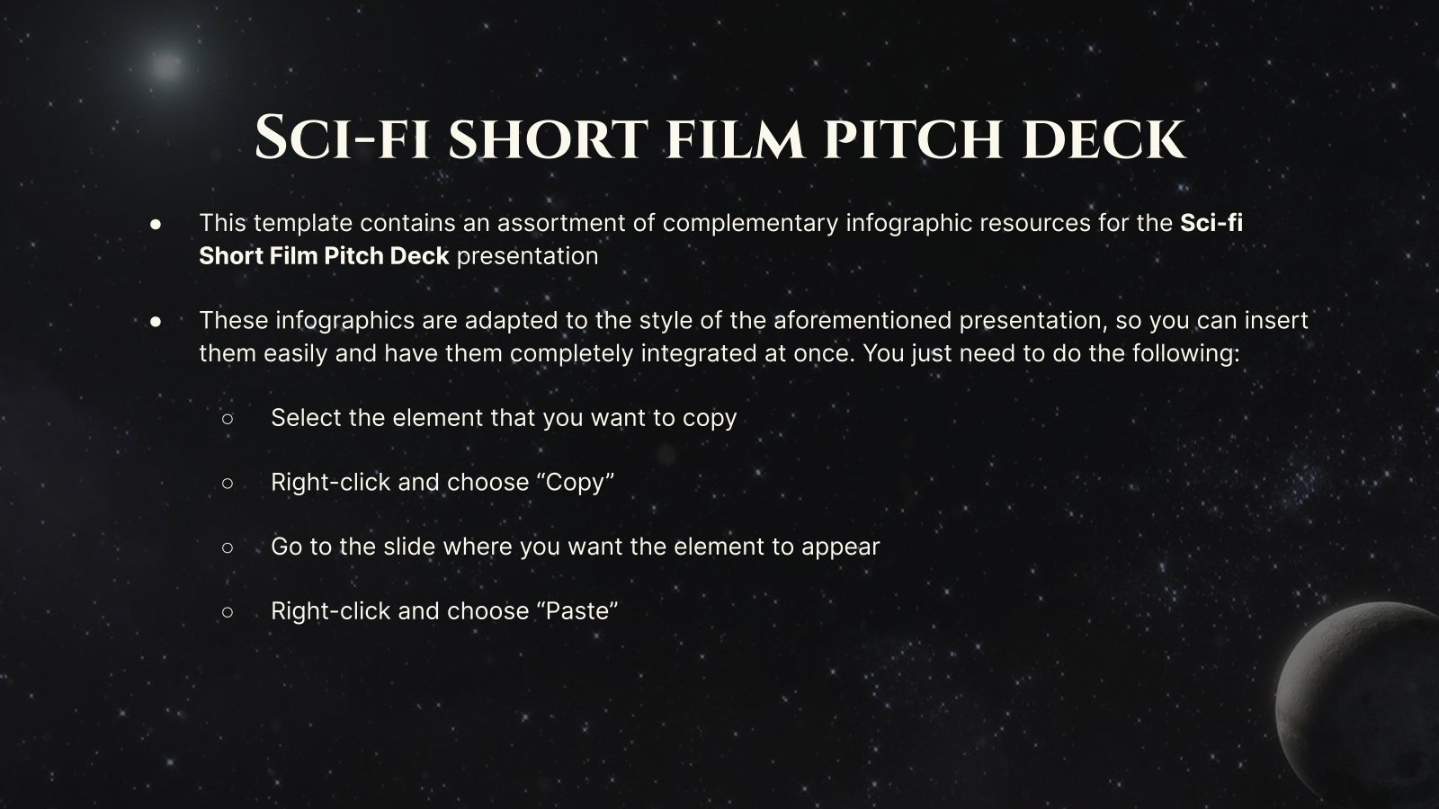 Sci-fi Short Film Pitch Deck Infographics | Google Slides