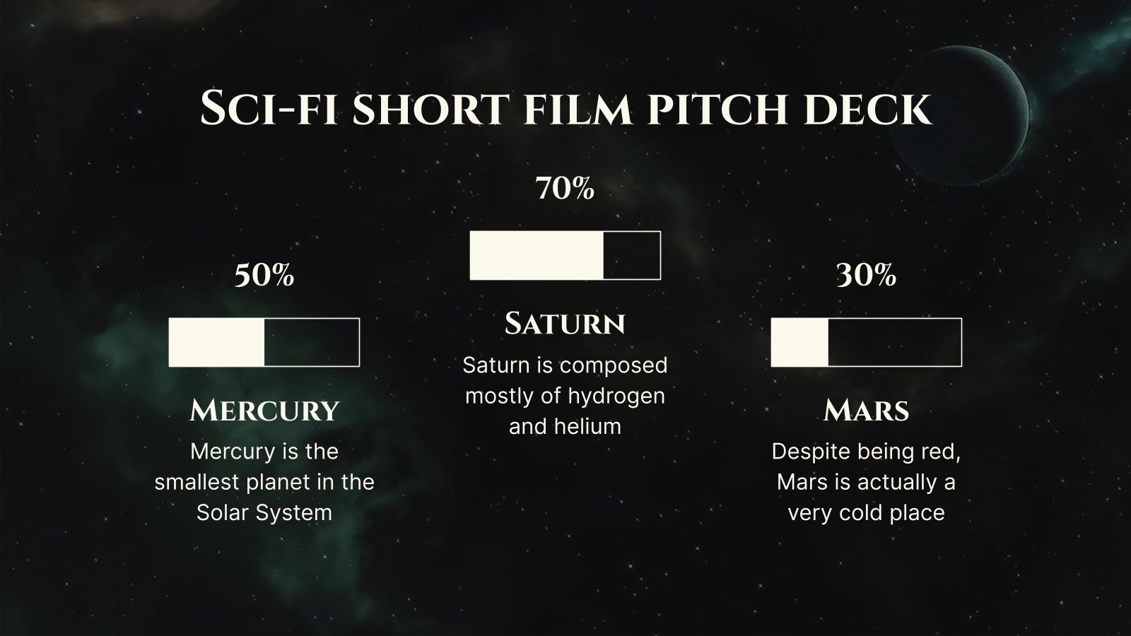 Sci-fi Short Film Pitch Deck Infographics | Google Slides