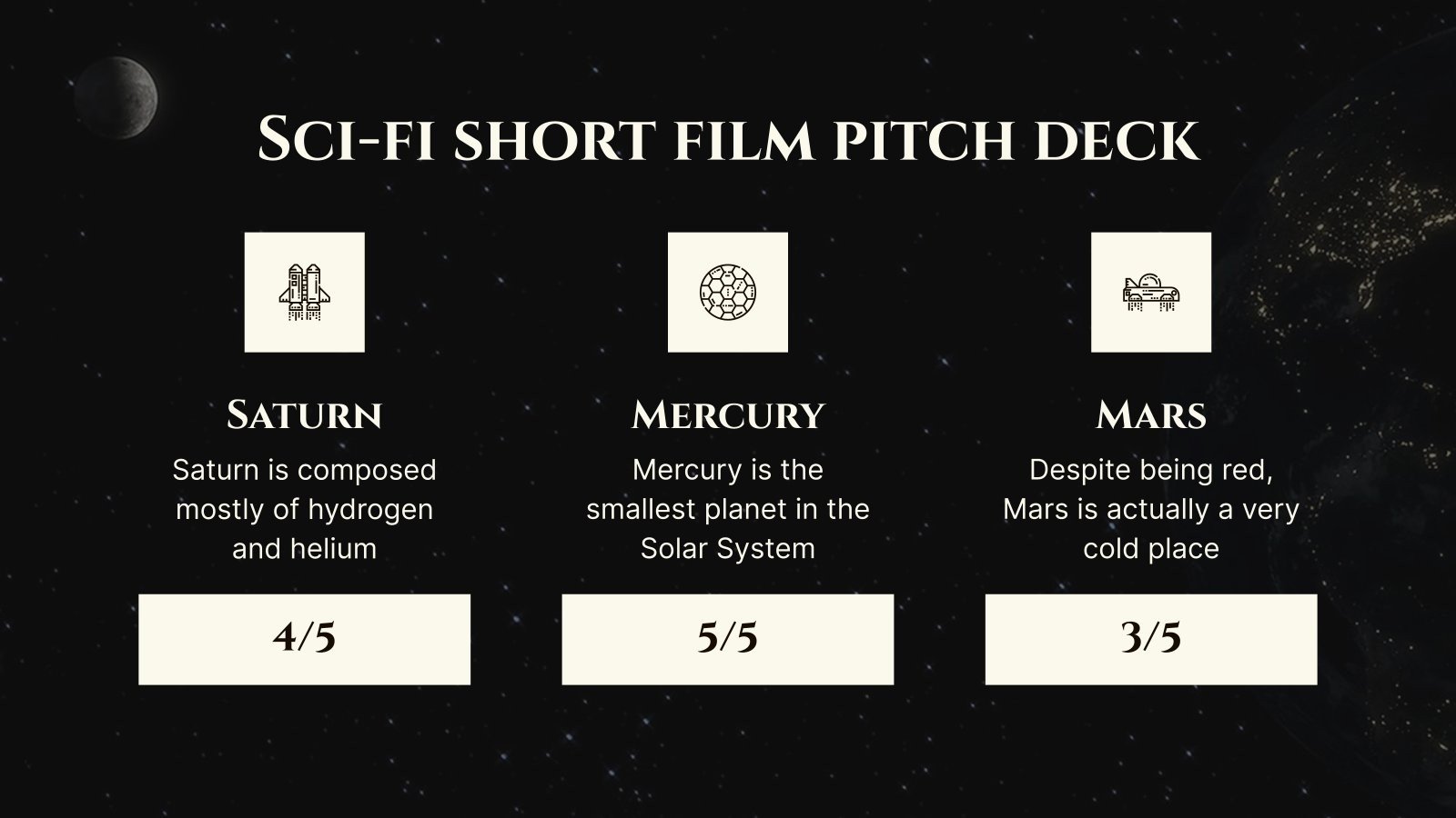Sci-fi Short Film Pitch Deck Infographics | Google Slides
