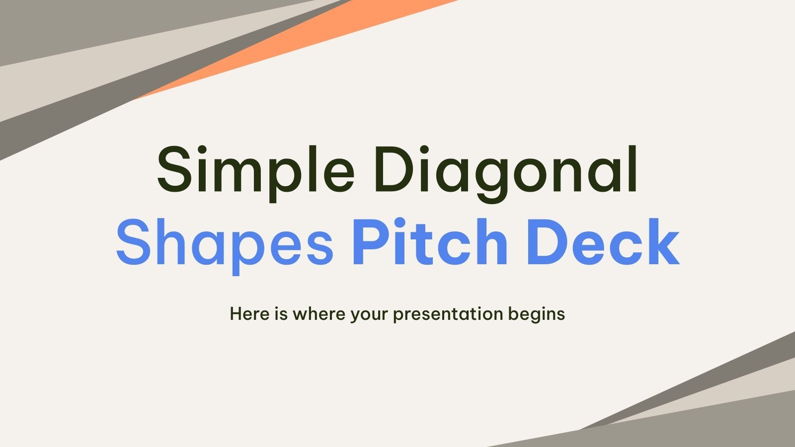 Simple Diagonal Shapes Pitch Deck | Google Slides & PPT