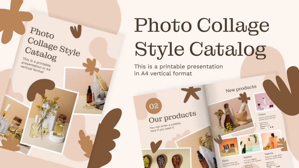 Catalogue de style collage de photos | Google Slides et PPT
