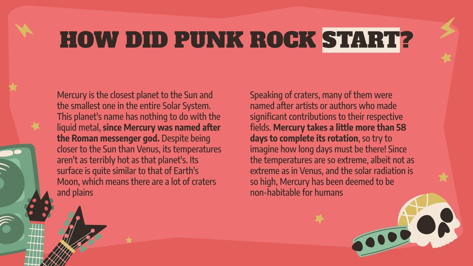 Música para secundaria: el punk | Google Slides y PPT