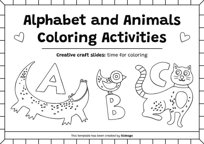 Alphabet and Animals Coloring Activities | Google Slides