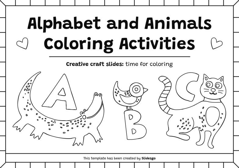 Alphabet and Animals Coloring Activities | Google Slides